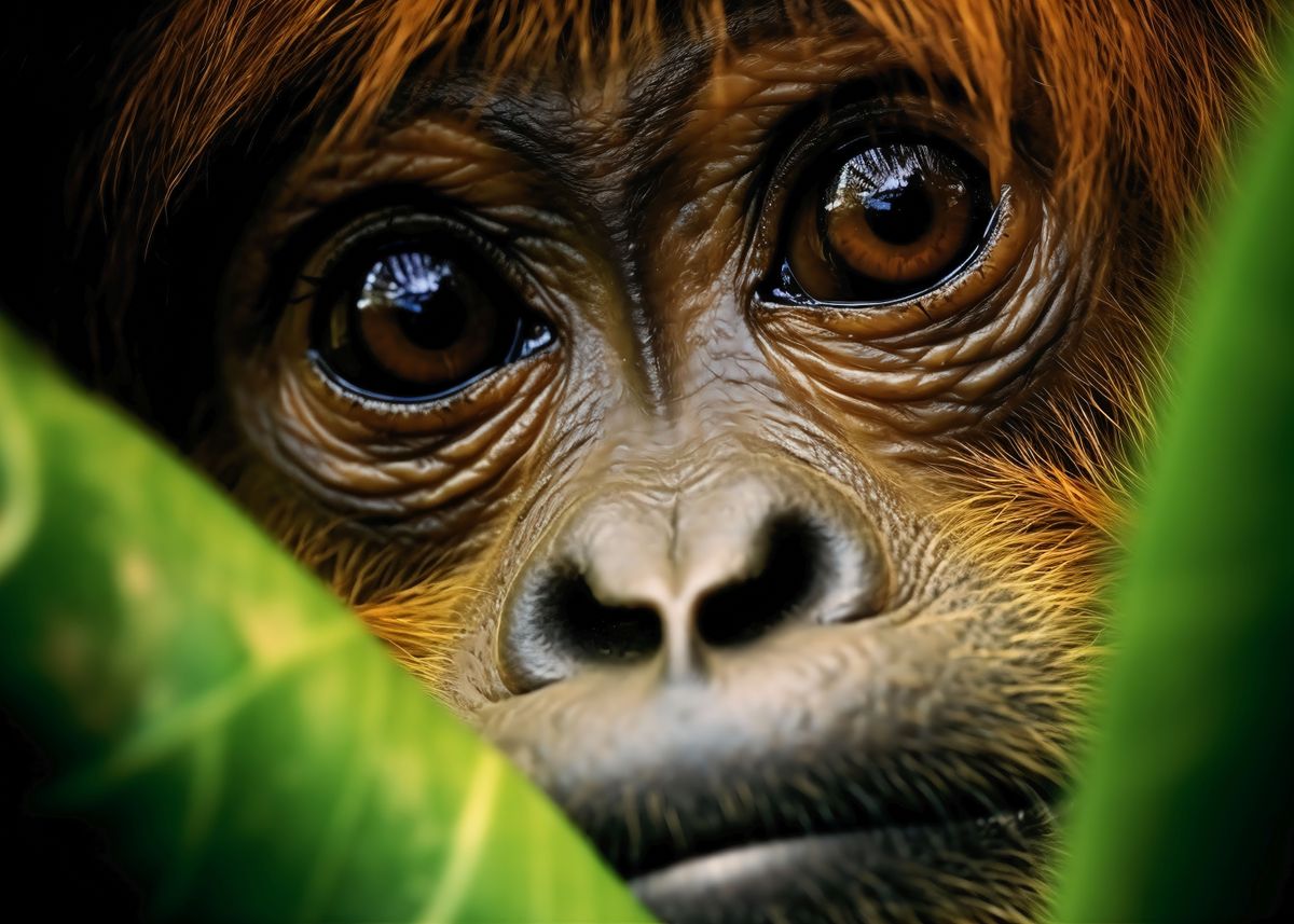 'Monkey face' Poster, picture, metal print, paint by PictureArtFantasy ...