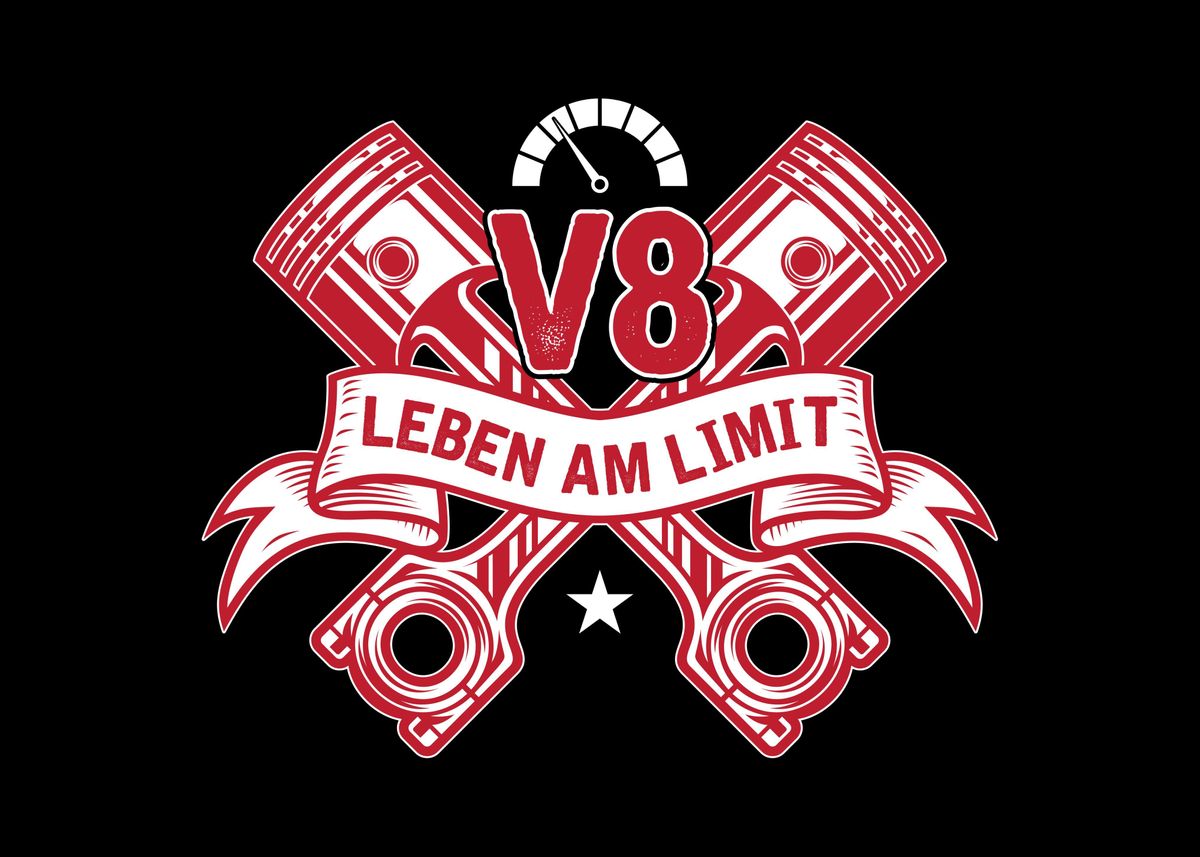 'Tuner Tuning German V8' Poster by Sebastian Wünsche | Displate