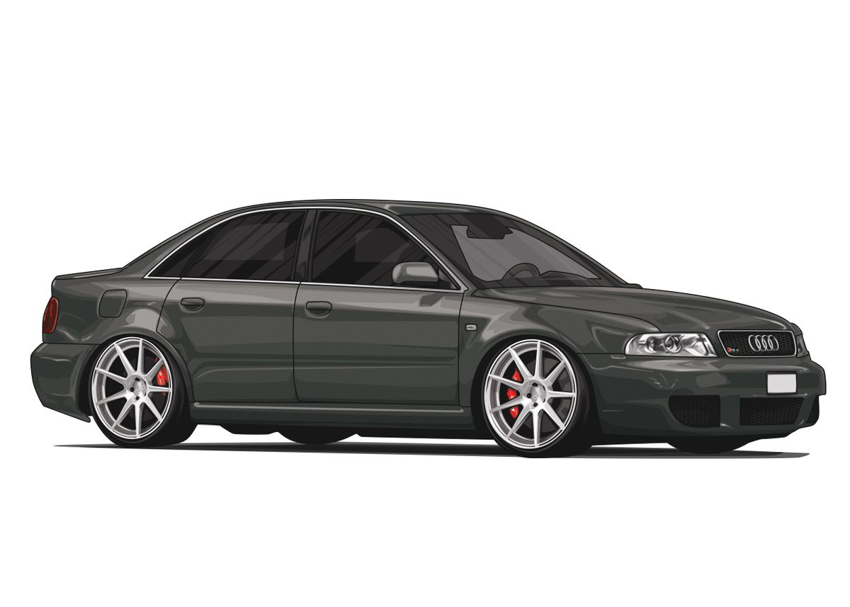 'Audi RS4 Limo Carbon' Poster, picture, metal print, paint by ...