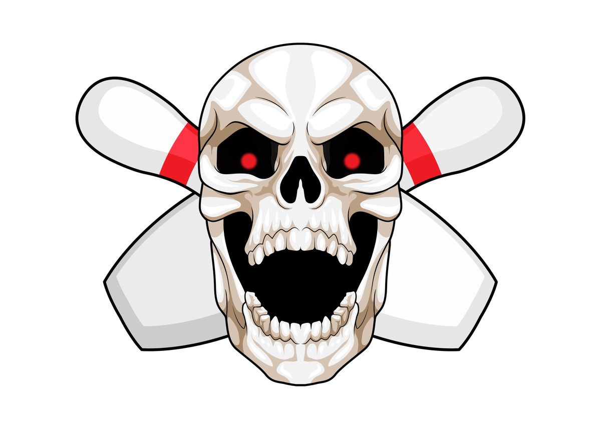 'Skull Bowling Bowling ball' Poster, picture, metal print, paint by ...