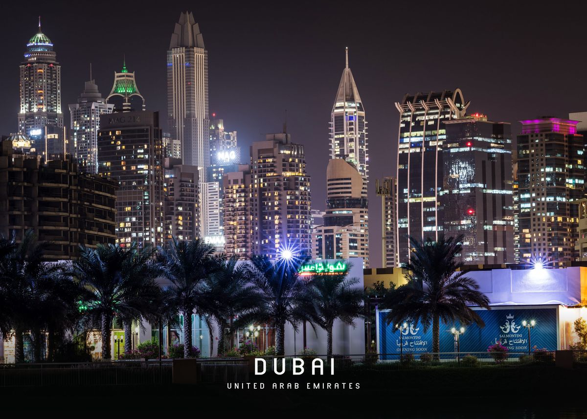 'Dubai ' Poster, picture, metal print, paint by Famous City | Displate