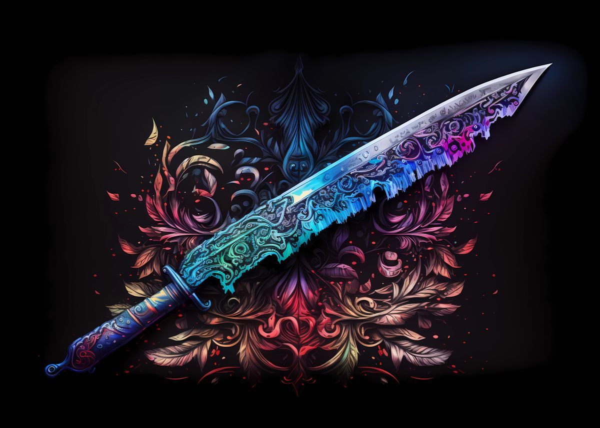 'Dagger watercolor art' Poster, picture, metal print, paint by Jiri ...