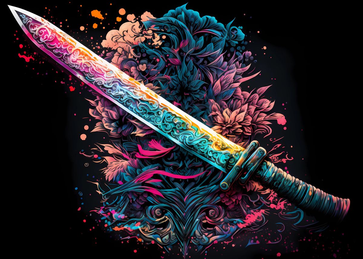 'Dagger watercolor art' Poster, picture, metal print, paint by Jiri ...