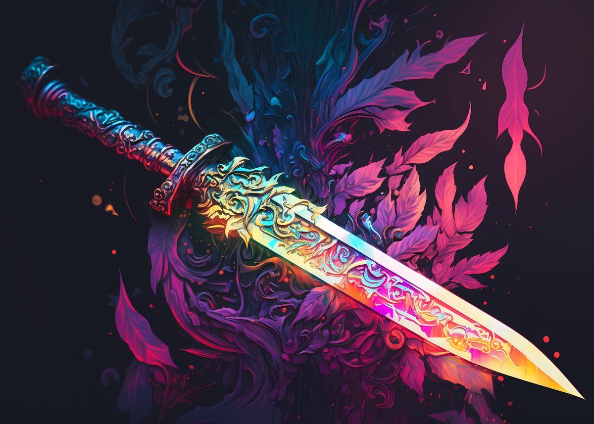 'Dagger watercolor art' Poster, picture, metal print, paint by Jiri ...