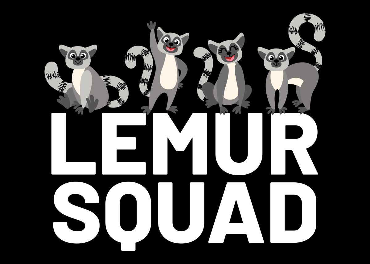 'Lemur Squad' Poster, picture, metal print, paint by Hexor | Displate