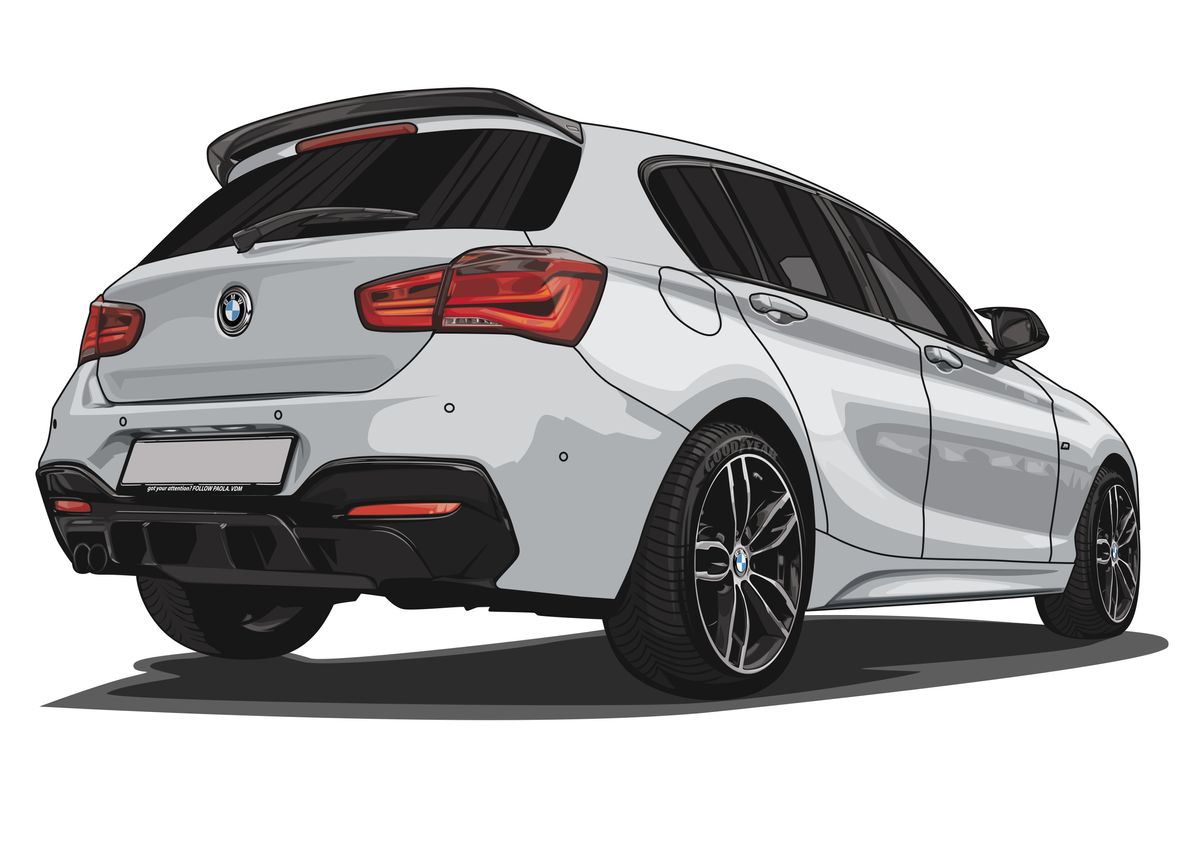 'BMW F20 1 Series White' Poster, picture, metal print, paint by ...
