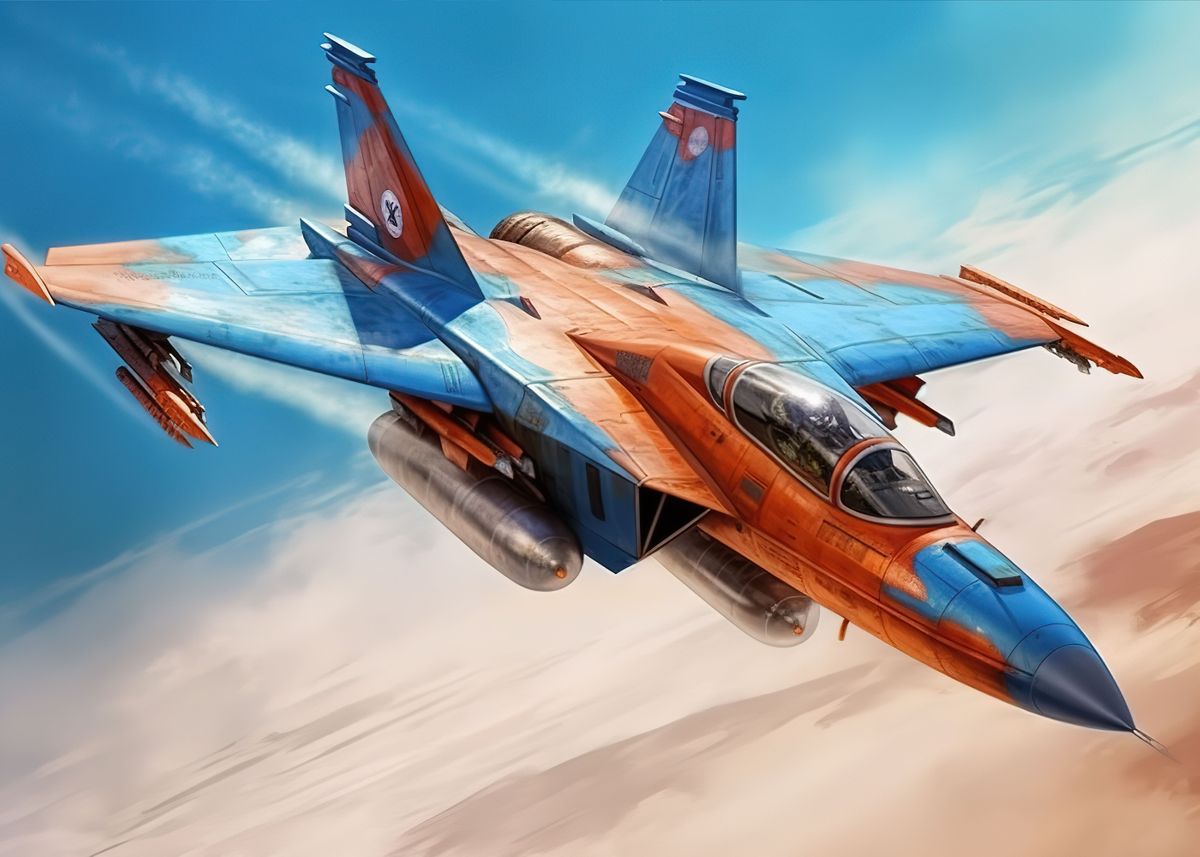 'Jet Fighter' Poster, picture, metal print, paint by NeoRowe | Displate