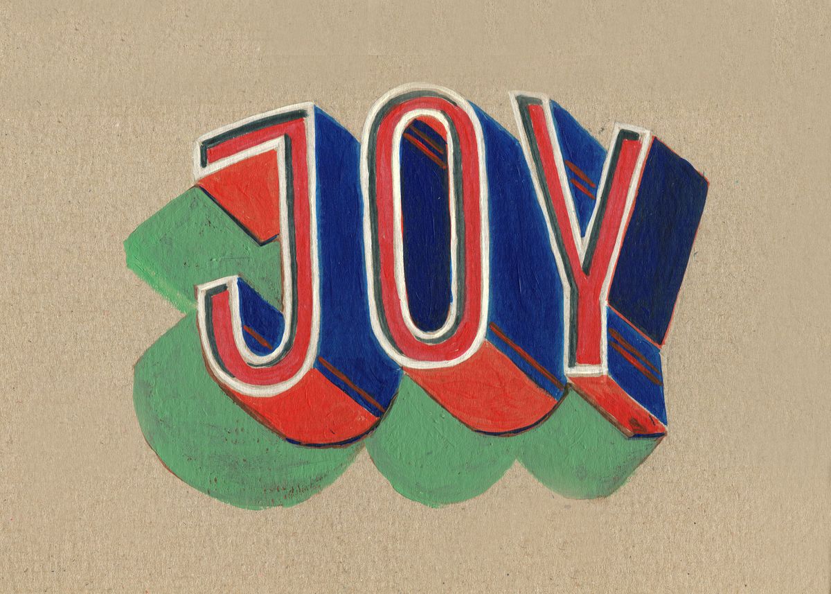 'Hand drawn lettering Joy' Poster, picture, metal print, paint by ...