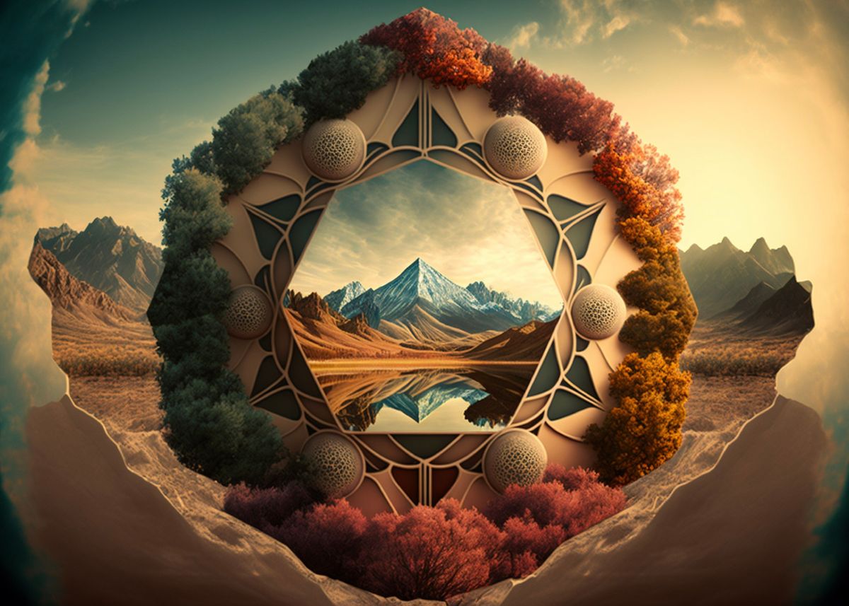 'geometry in nature art AI' Poster, picture, metal print, paint by Anil ...