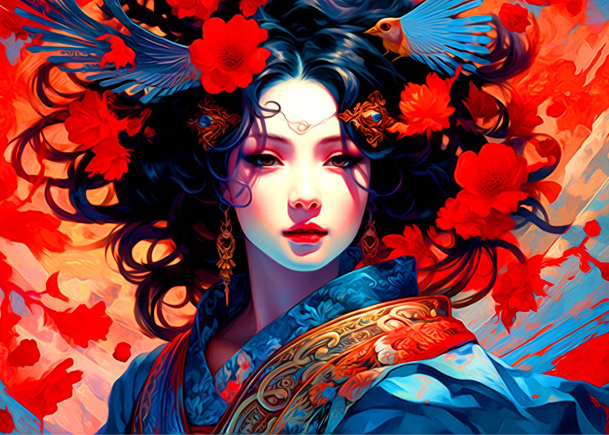 'Colorful Queen' Poster, picture, metal print, paint by Nes Tona | Displate
