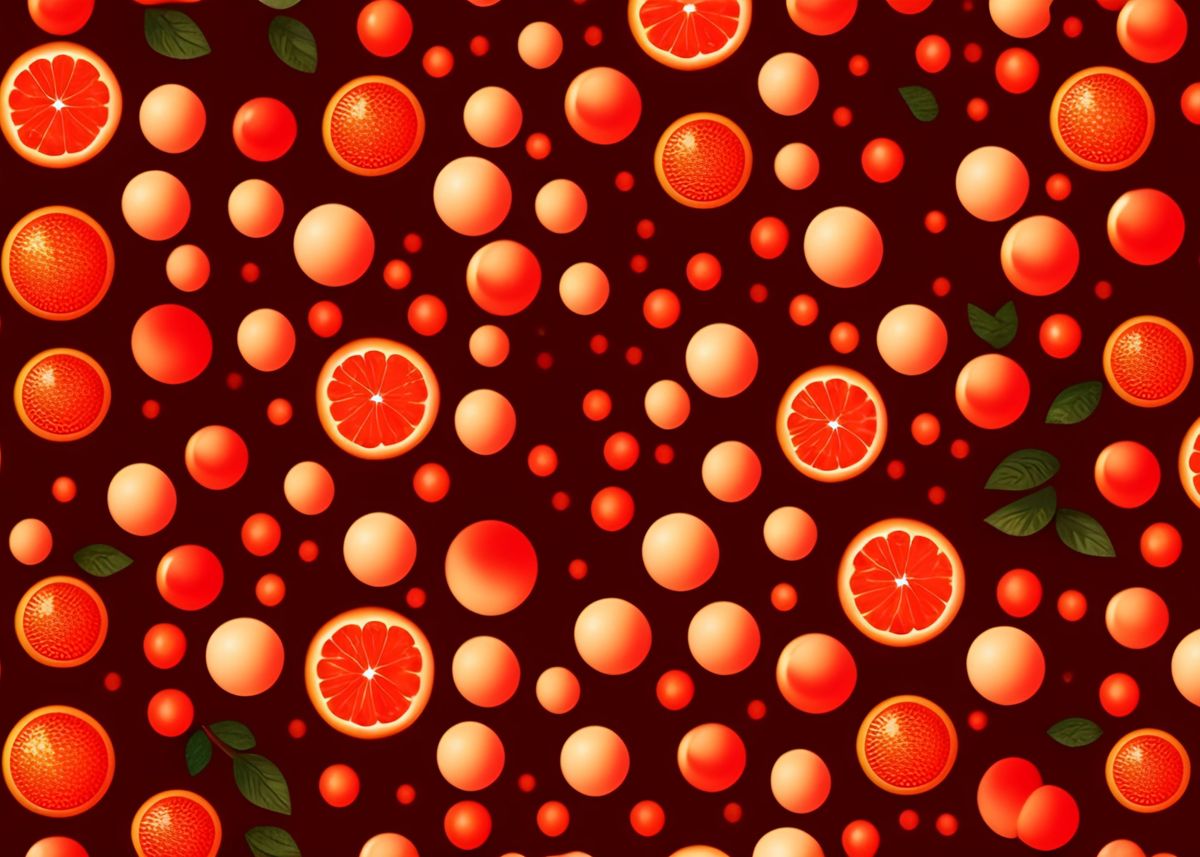 'Red fruits pattern' Poster, picture, metal print, paint by ALMA Studio ...