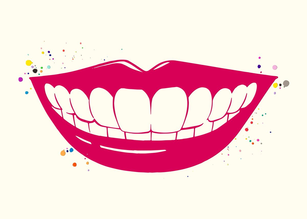 'Smiling Mouth Dentist Art' Poster, picture, metal print, paint by ...