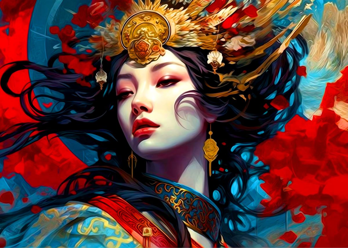 'Colorful Queen' Poster, picture, metal print, paint by Nes Tona | Displate