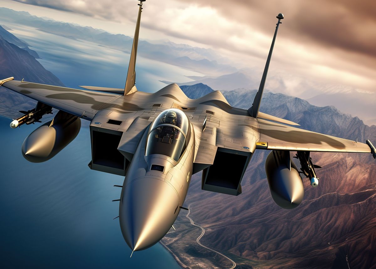 'Jet Fighter ' Poster, picture, metal print, paint by NeoRowe | Displate