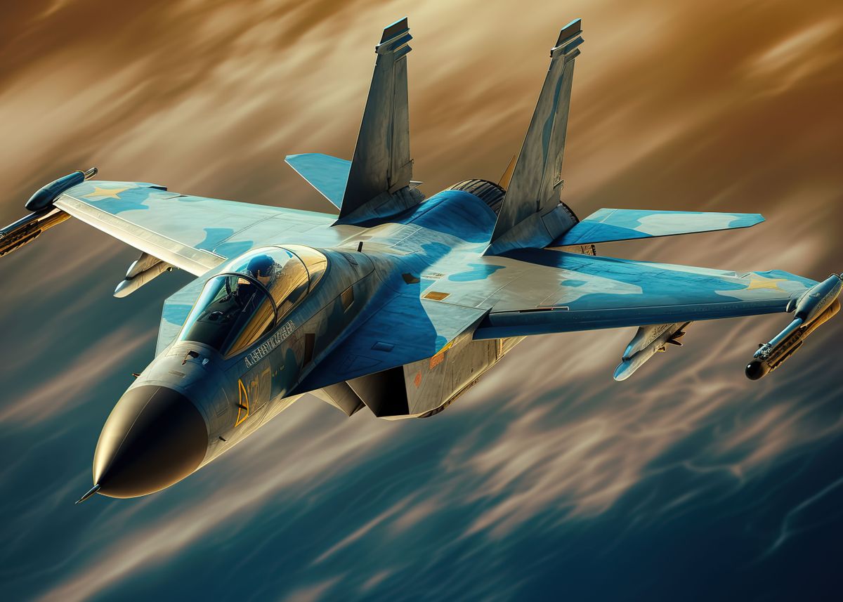 'Jet Fighter ' Poster, picture, metal print, paint by NeoRowe | Displate