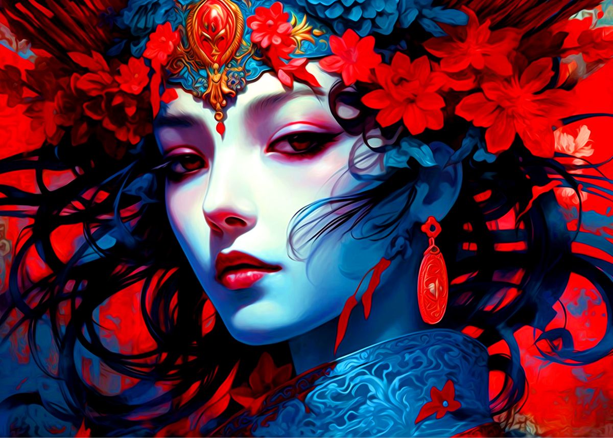 'Colorful Queen' Poster, picture, metal print, paint by Nes Tona | Displate