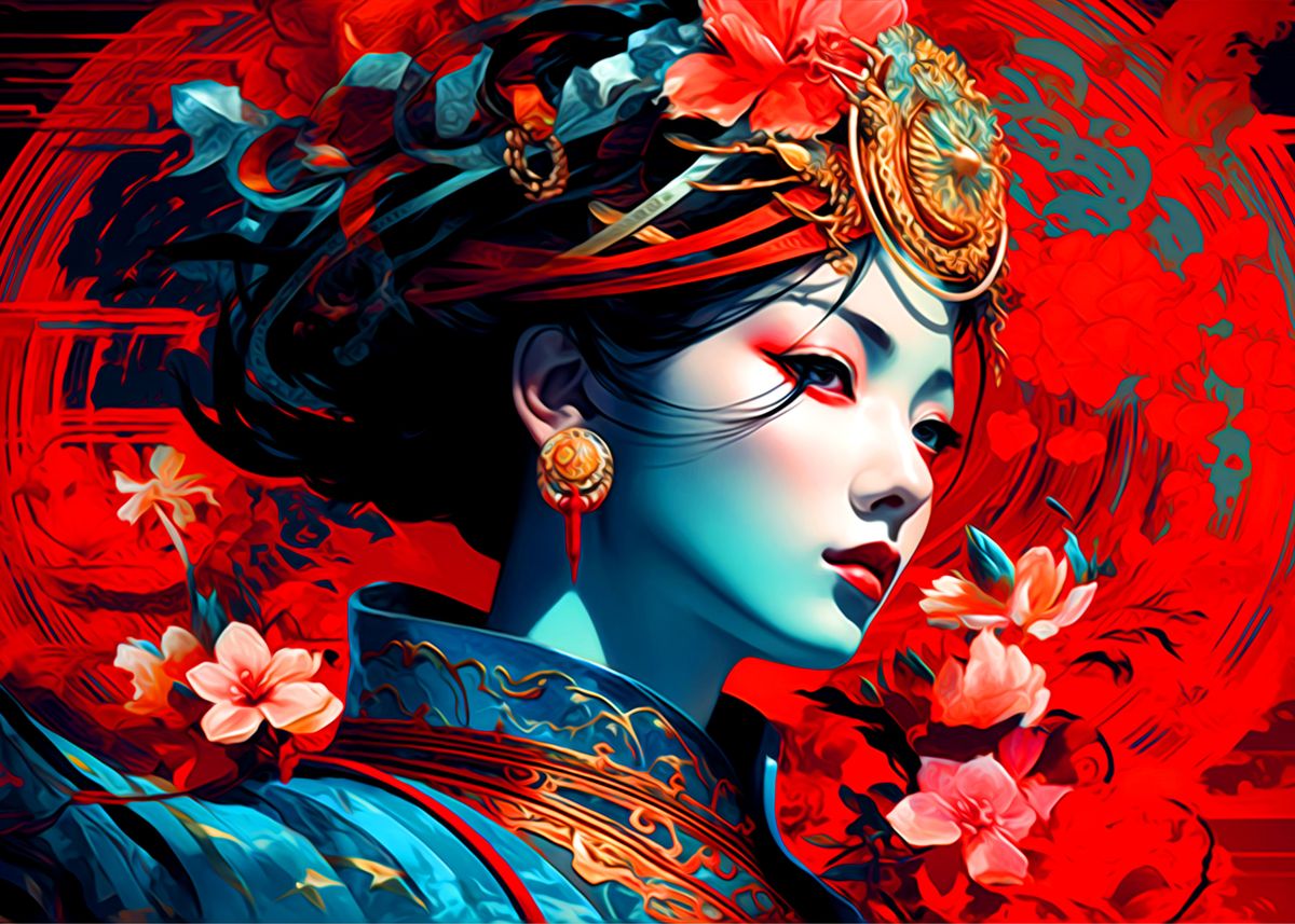 'Colorful Queen' Poster, picture, metal print, paint by Nes Tona | Displate