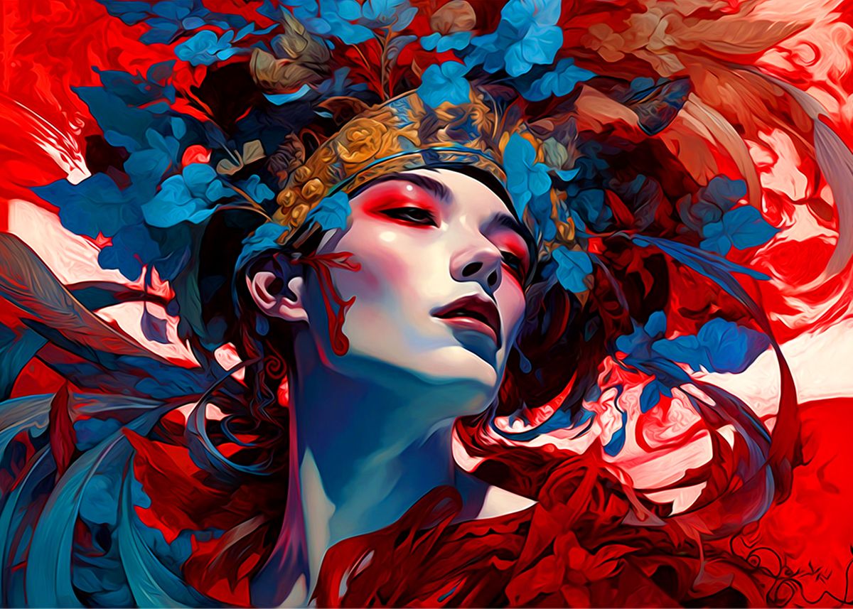 'Colorful Queen' Poster, picture, metal print, paint by Nes Tona | Displate