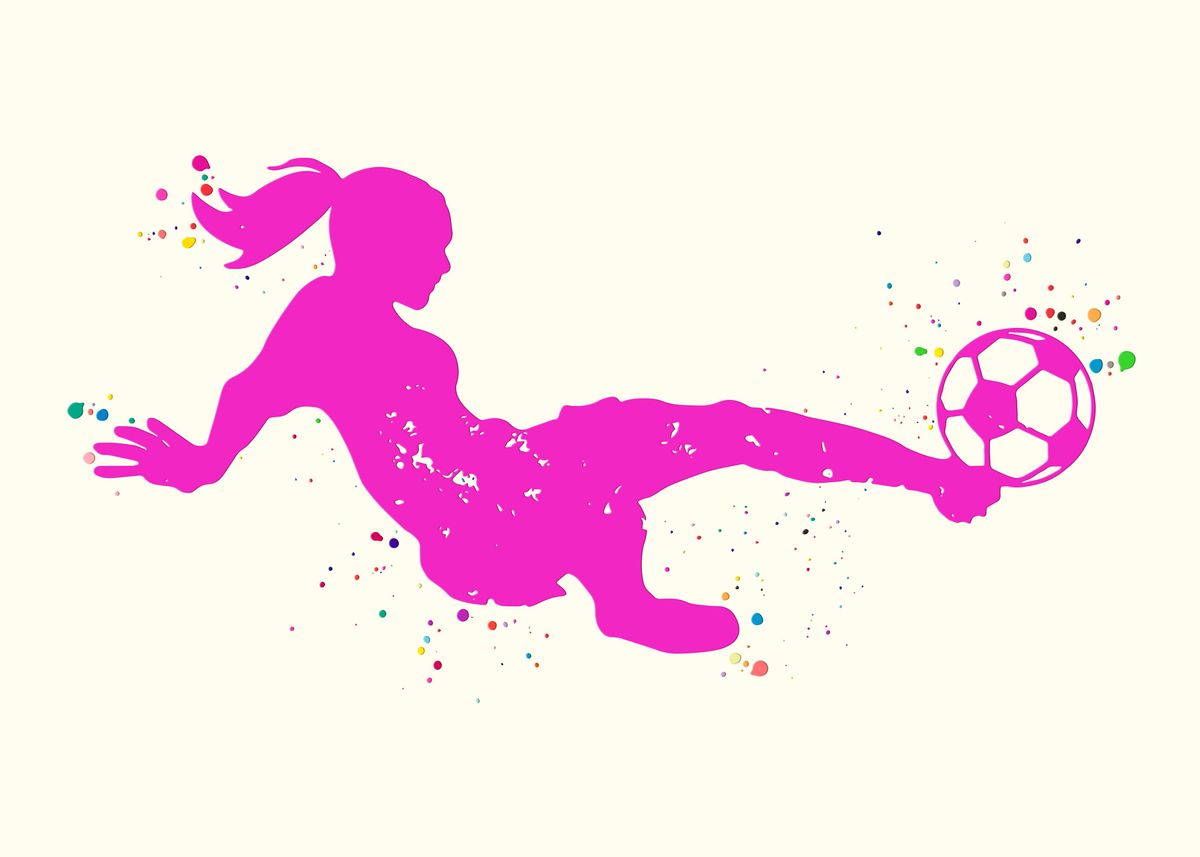 'Soccer Girl ' Poster, picture, metal print, paint by Dutton Jerrell ...