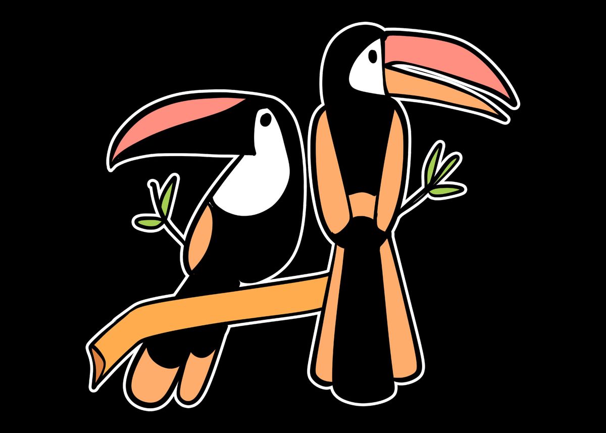 'Beautiful Toucans Bird Wat' Poster, picture, metal print, paint by ...