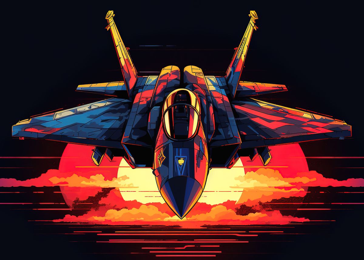 'Jet Fighter ' Poster, picture, metal print, paint by NeoRowe | Displate