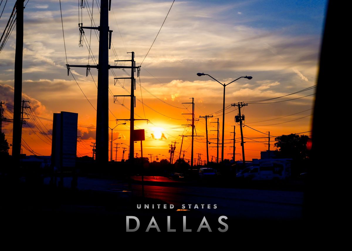'Sunset in Dallas' Poster, picture, metal print, paint by Oneil ...