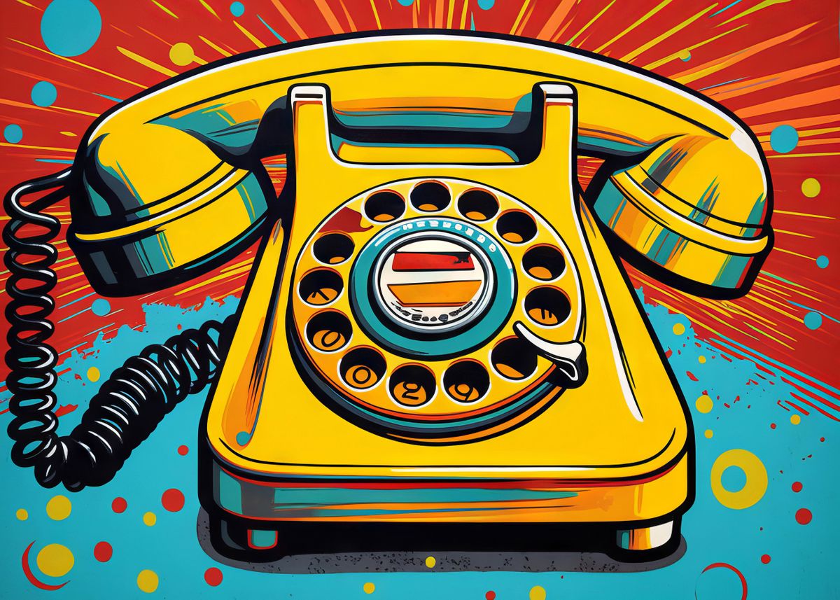 'Vintage telephone' Poster, picture, metal print, paint by Karen Foley ...