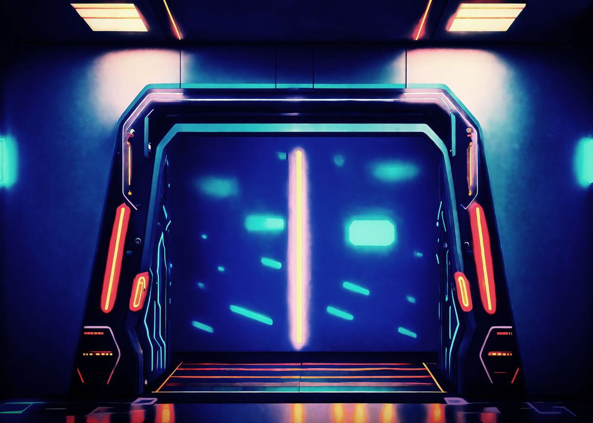 'Door portal scifi room neo' Poster by Gianfranco Grenar | Displate