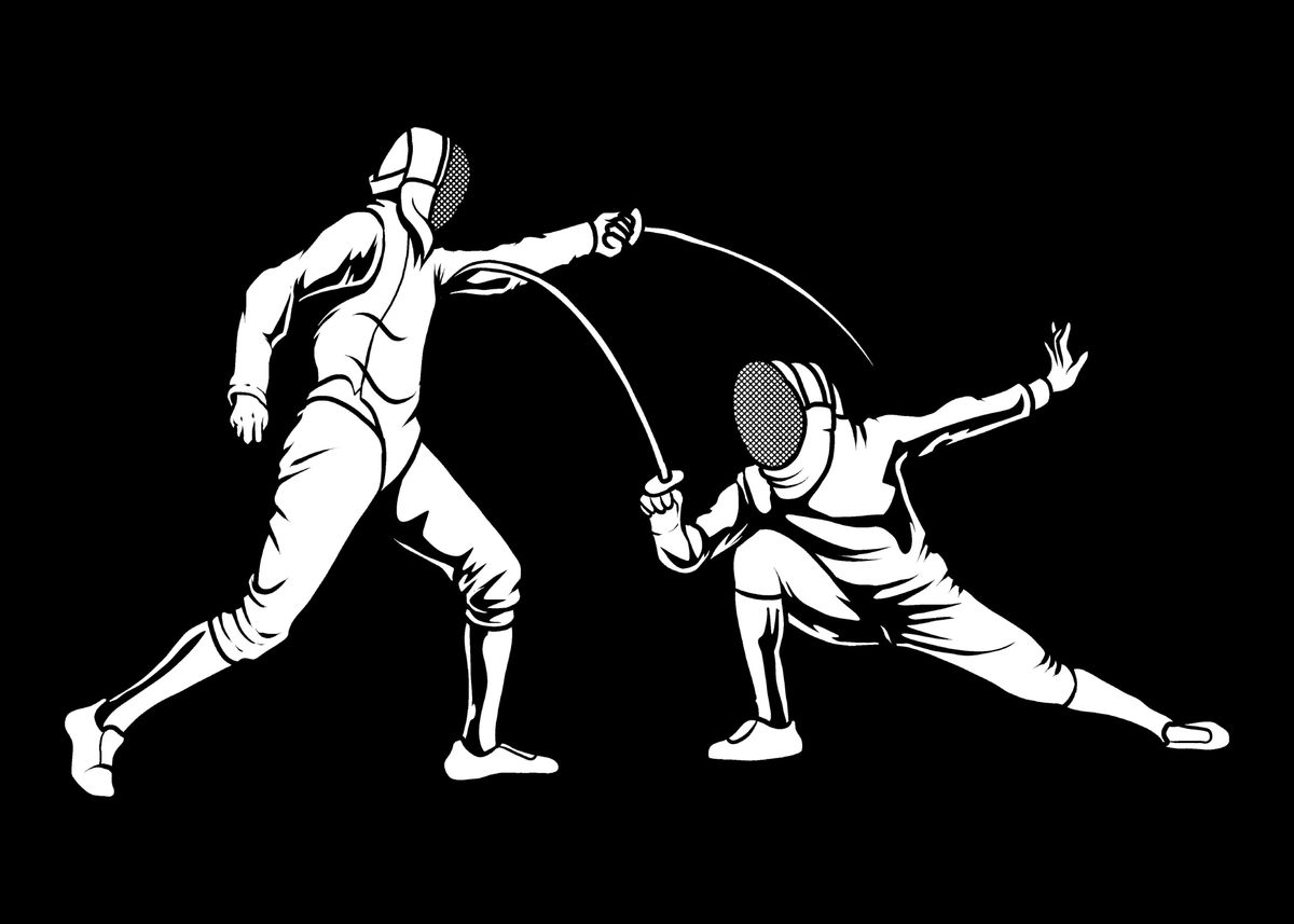 'Fencing Fencer' Poster, picture, metal print, paint by BobbyBubble ...