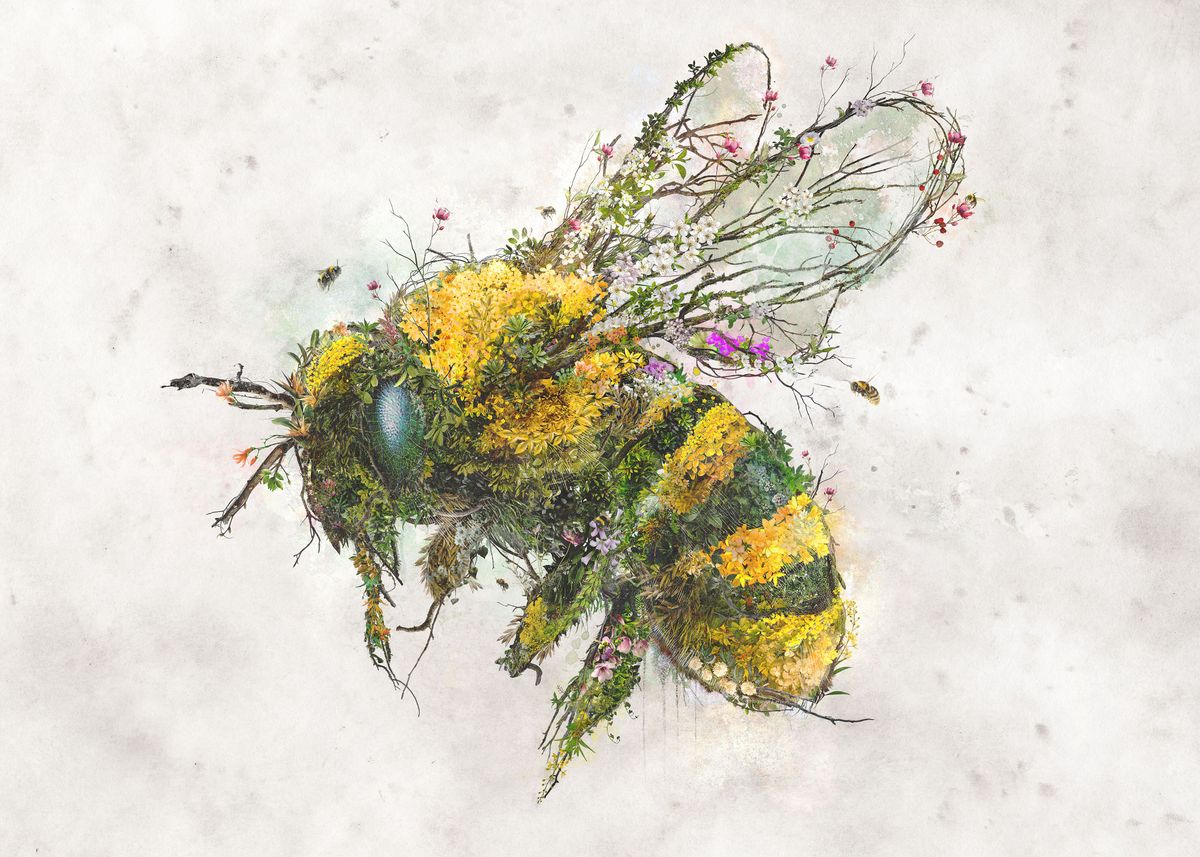 'Bumble Bee' Poster, picture, metal print, paint by Barrett Biggers ...