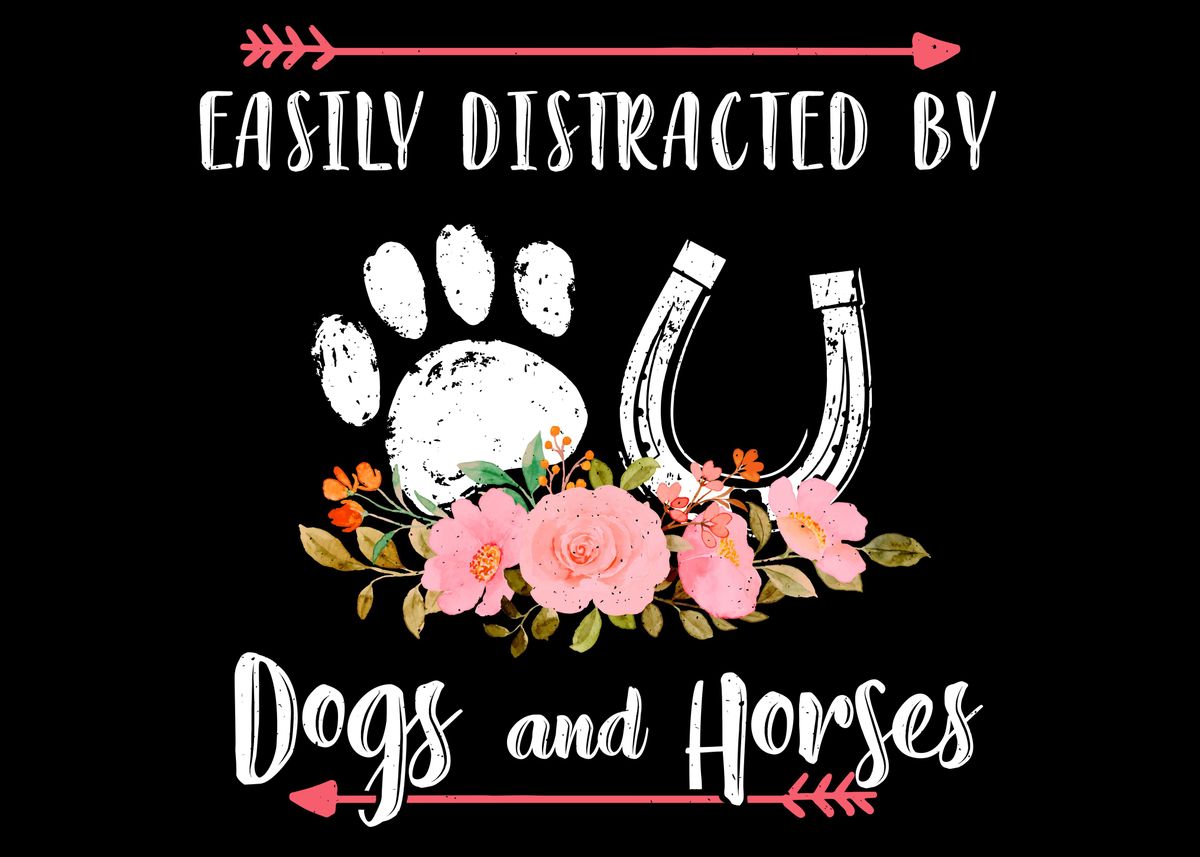 'Love for horses dogs' Poster, picture, metal print, paint by Chris ...