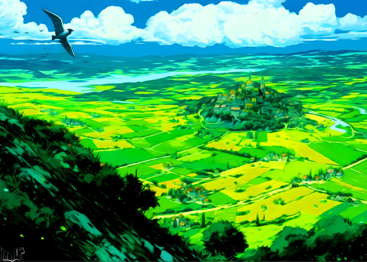 'Anime Landscape' Poster, picture, metal print, paint by Andie Liper ...