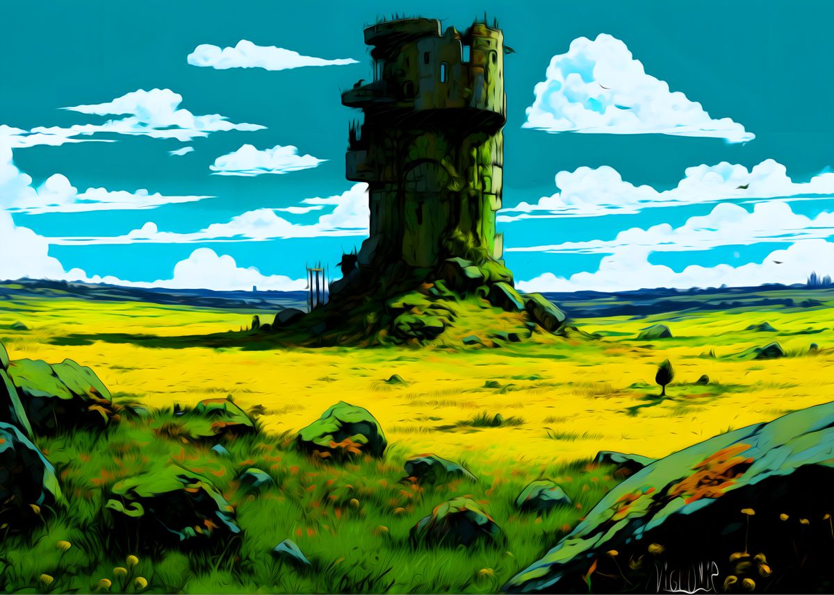 'Anime Landscape' Poster, picture, metal print, paint by Andie Liper ...