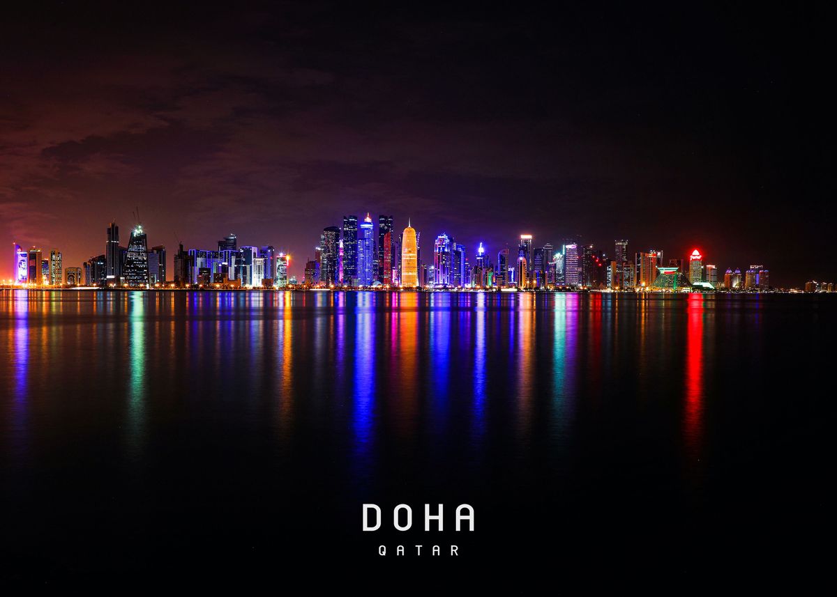 'Doha ' Poster, picture, metal print, paint by Travel Addict | Displate