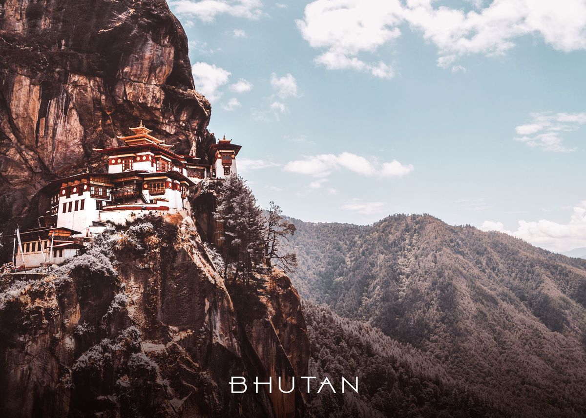 'Bhutan ' Poster, picture, metal print, paint by Famous City | Displate