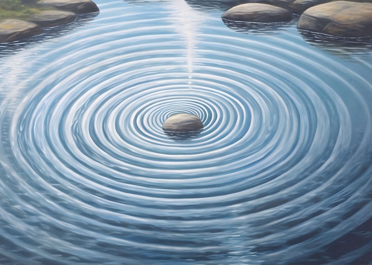 'Zen Calming Water Ripple' Poster, picture, metal print, paint by Star ...