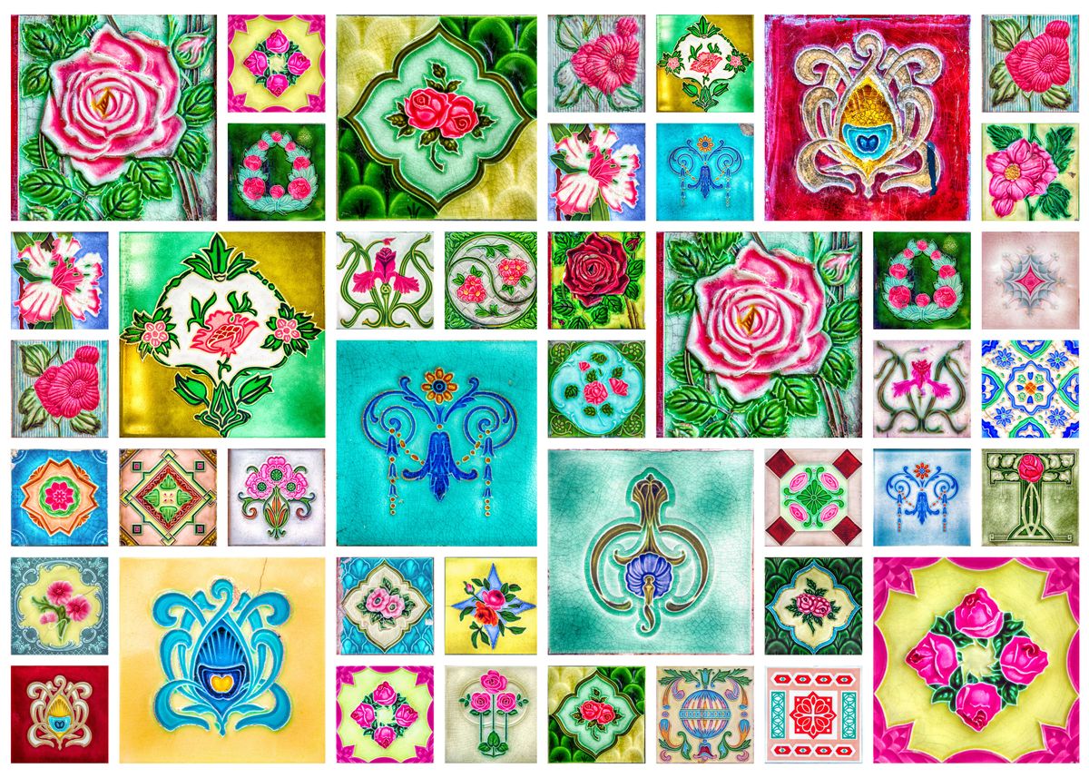 'Peranakan Tiles 7' Poster, picture, metal print, paint by John ...