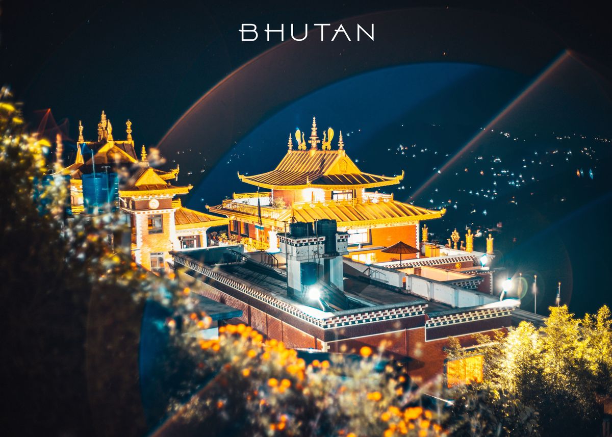 'Bhutan ' Poster, picture, metal print, paint by Famous City | Displate