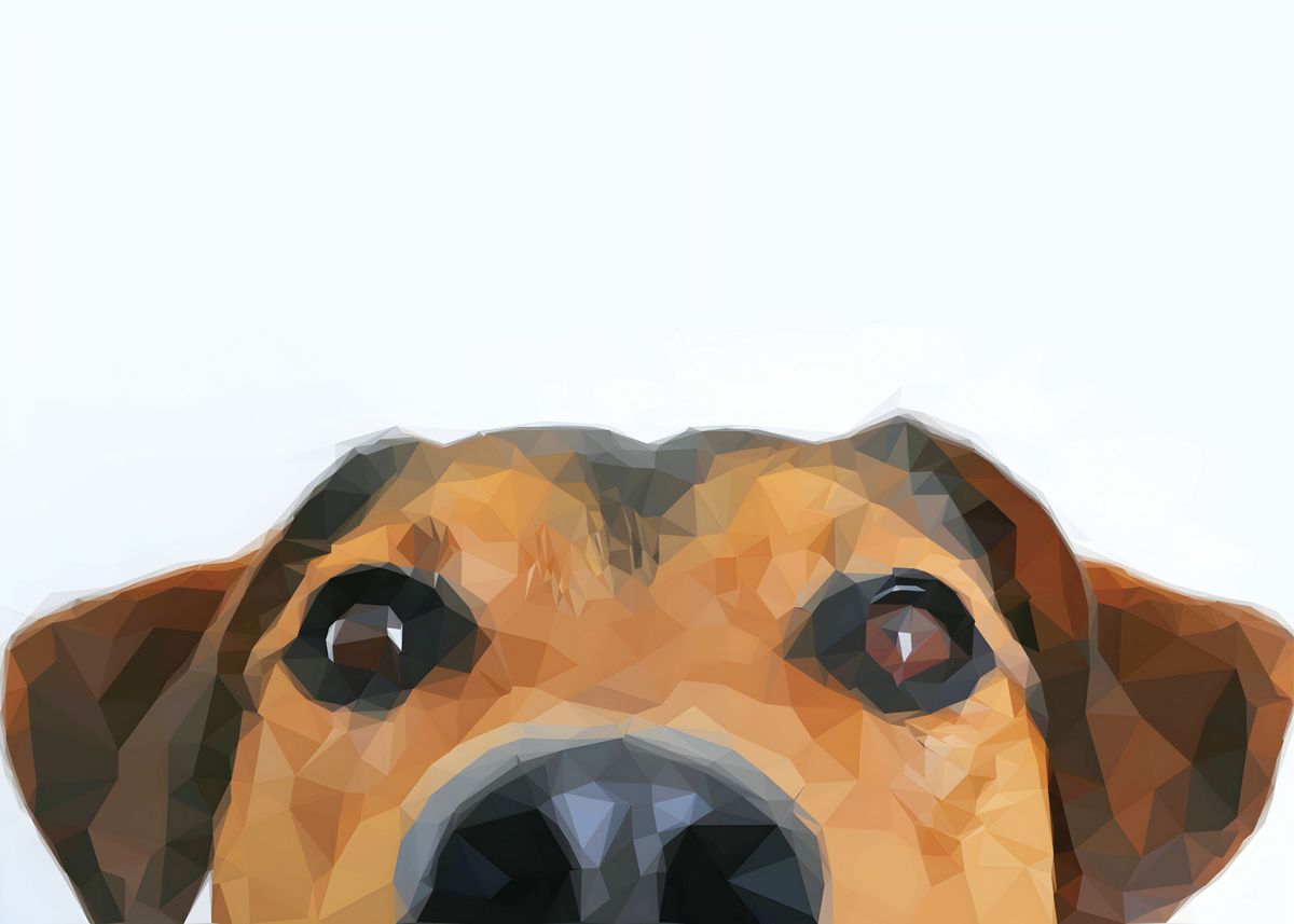 'Low Poly Dog' Poster, picture, metal print, paint by Yudha | Displate