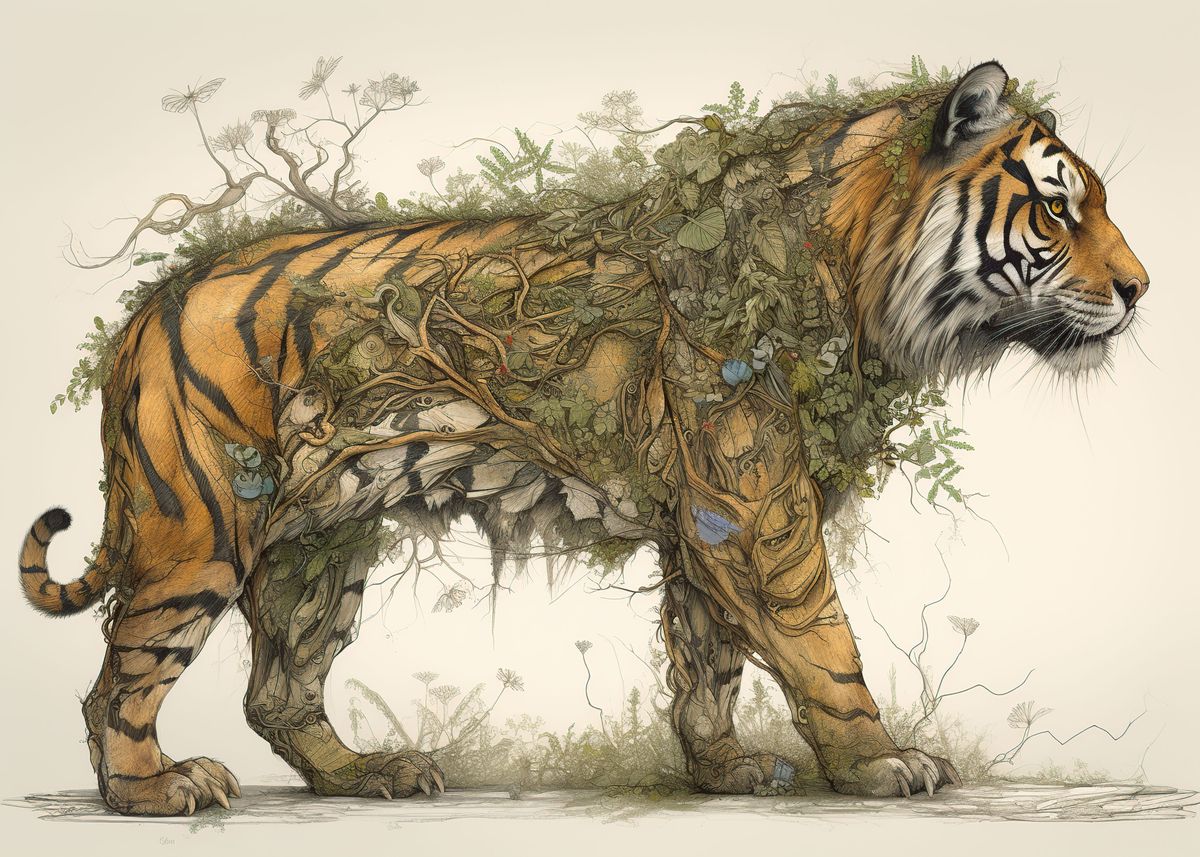 'Vibrant Tiger Art Poster' Poster by Meyer Snider | Displate