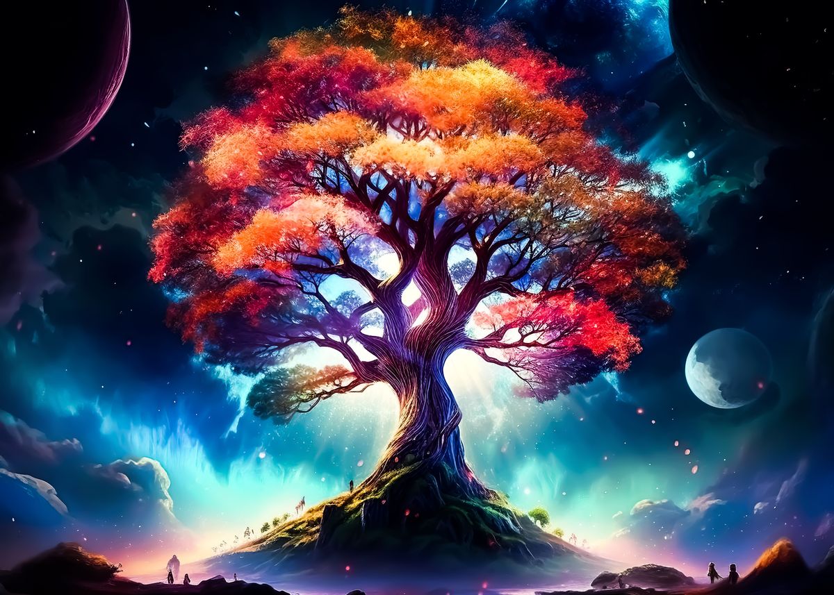 'Cosmic Tree of Life' Poster, picture, metal print, paint by Agnes ...