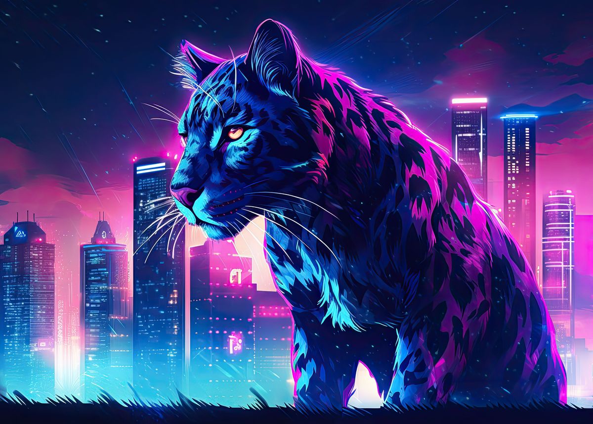 'Cybernetic Pounce' Poster, picture, metal print, paint by CapWonders ...