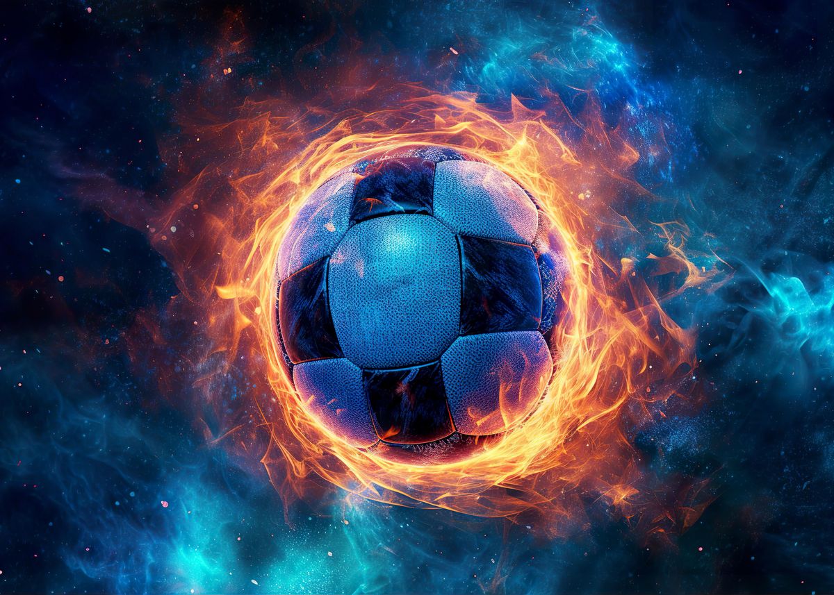 'Cosmic Football' Poster, picture, metal print, paint by PosterSuite ...