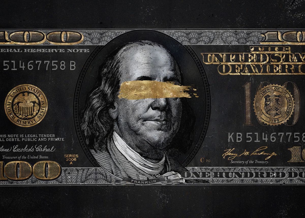 'Cash Dollar Bill Benjamin' Poster, picture, metal print, paint by Uber ...