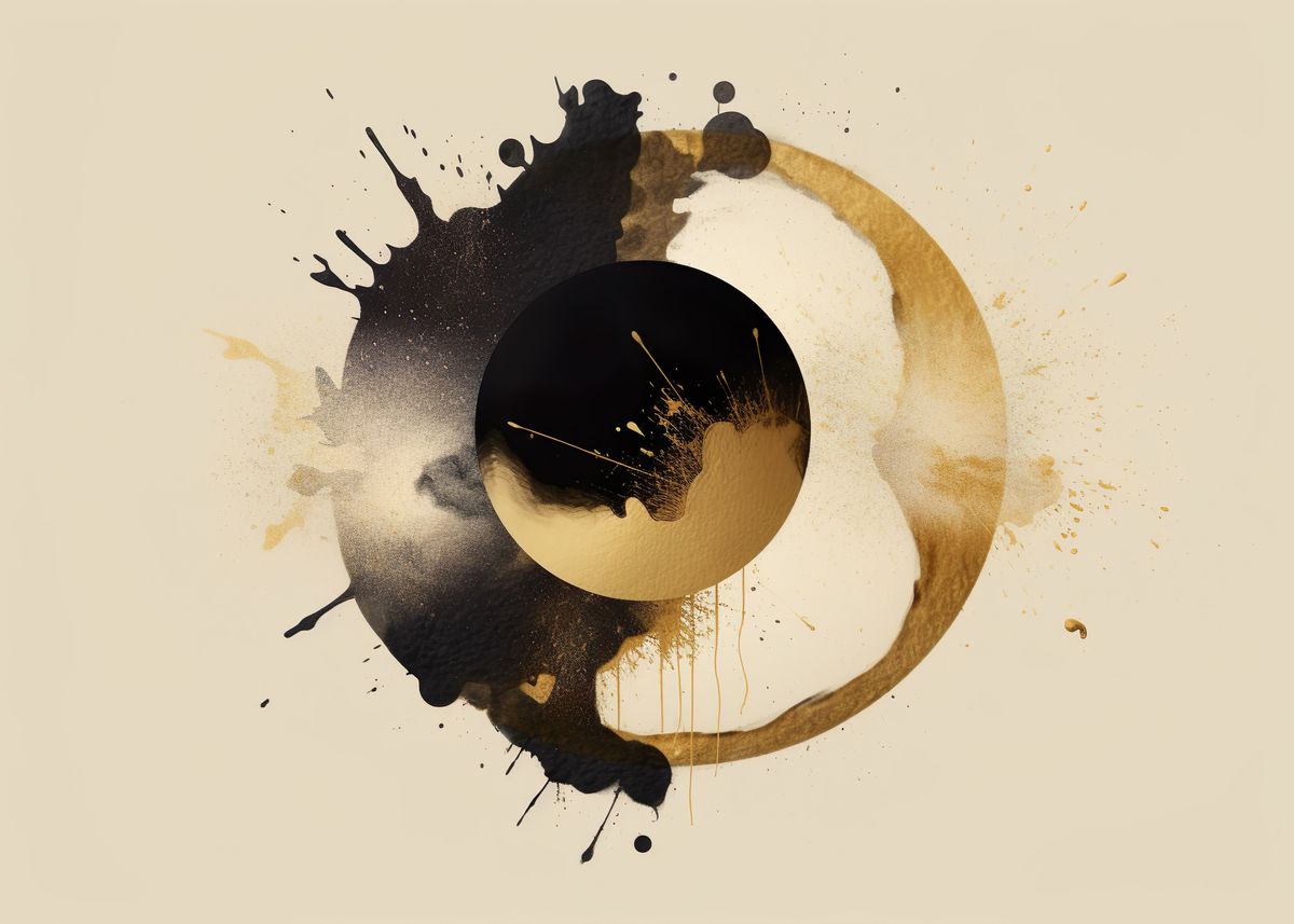 'Abstract Golden Circle' Poster by AyrioArt | Displate