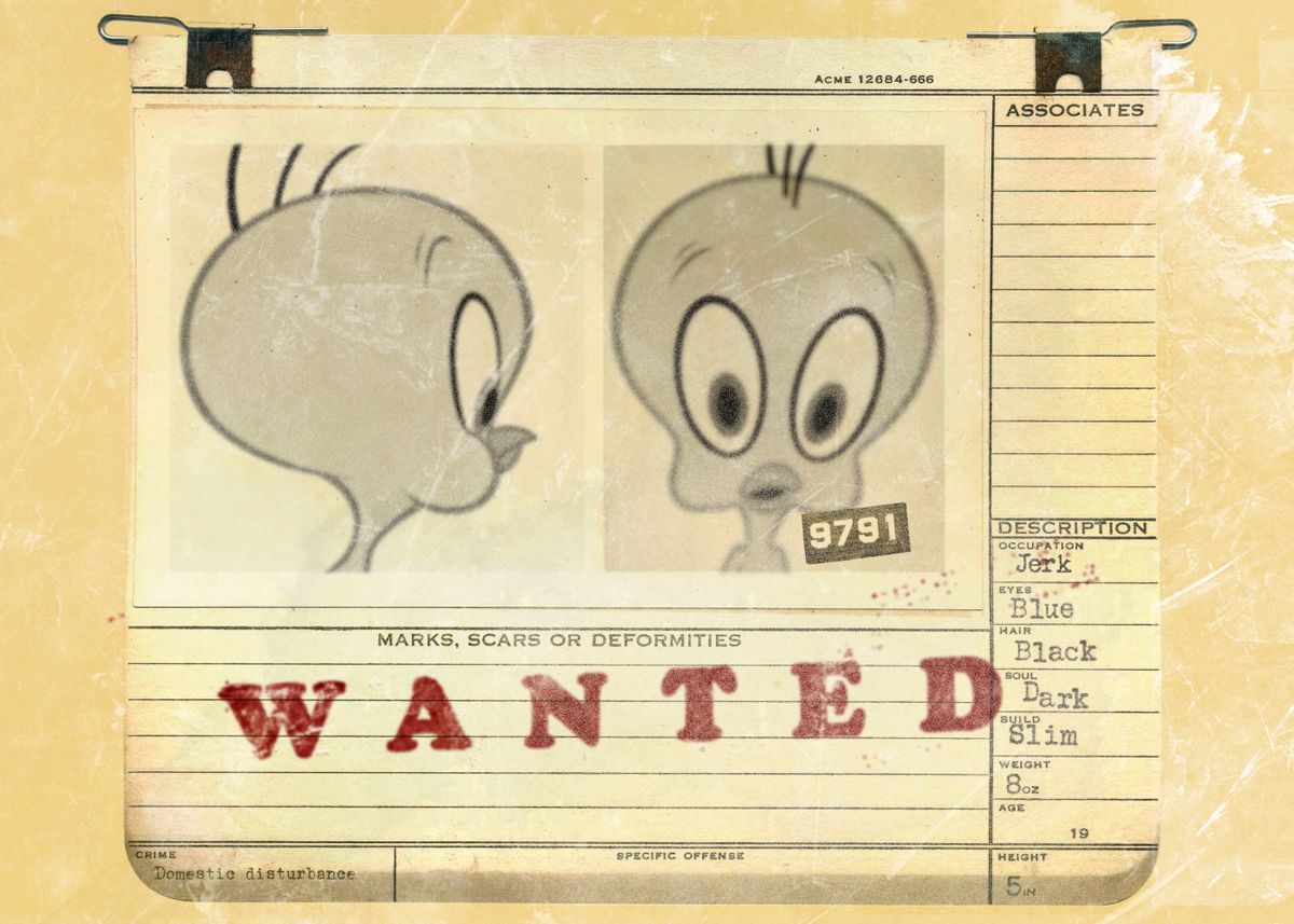 'Wanted' Poster, picture, metal print, paint by Looney Tunes | Displate