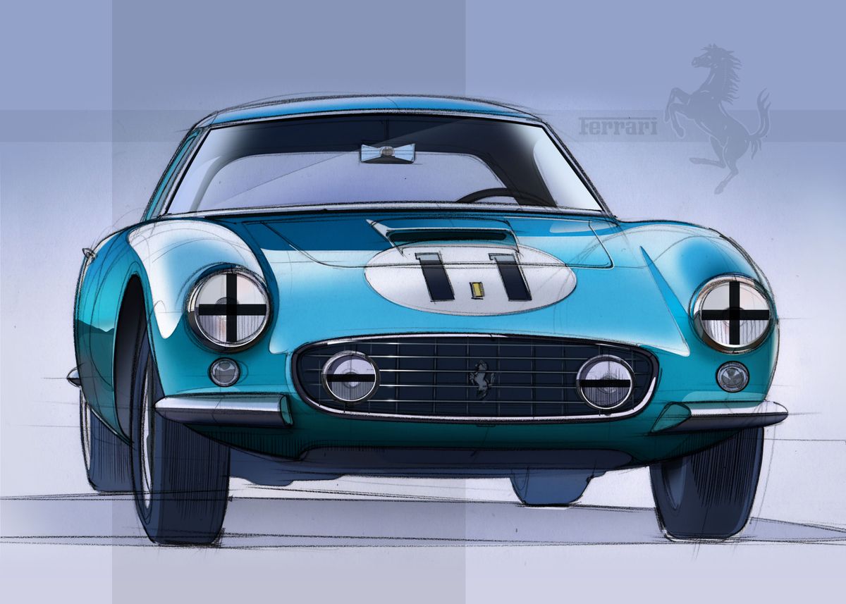 'FERRARI 250 SWB RACE CAR' Poster by Flux Lab | Displate