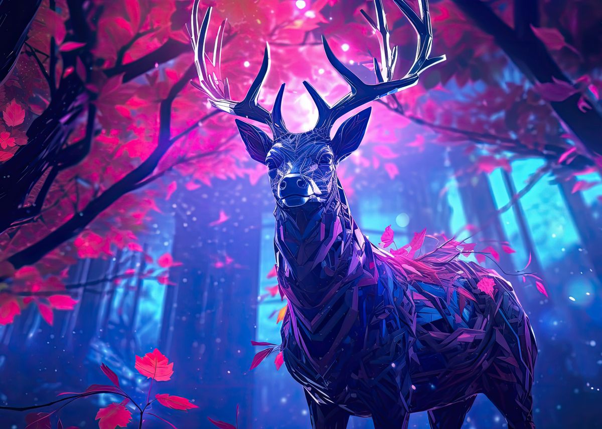 'Digital Deer ' Poster, picture, metal print, paint by CapWonders ...