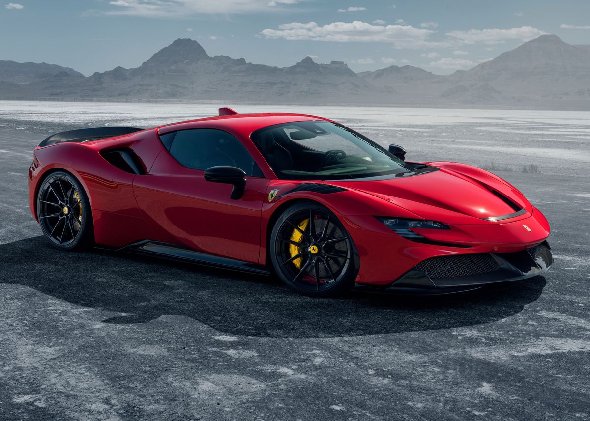 'Ferrari sf90' Poster, picture, metal print, paint by Ma Chan | Displate