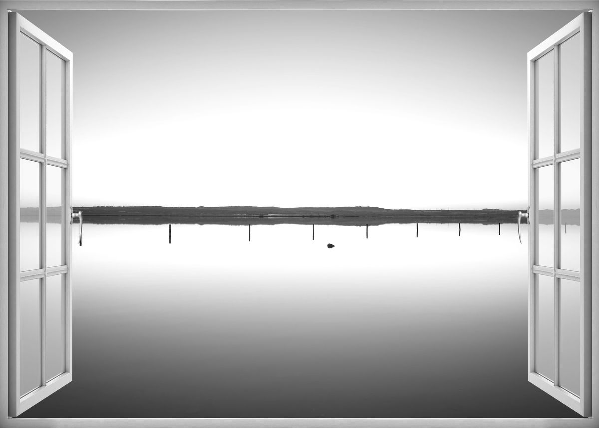 'Window view calm lake' Poster by Vicen Design | Displate